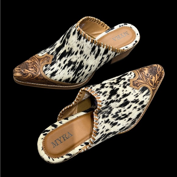 Myra Bag | Shoes | Hand Tooled Genuine Cowhide Womens Mule Women Boho ...